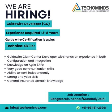 Techominds Pvt Ltd On Linkedin Hiring Developer Guidewire Agilesafe Communicationskills