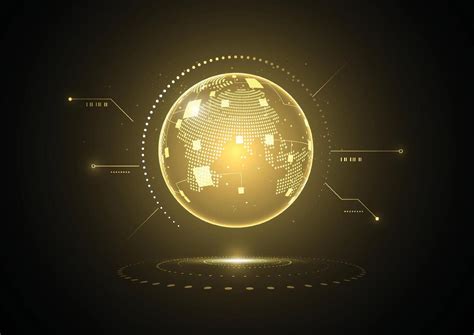 Abstract Global Network Connection On Gold Background 56568114 Vector