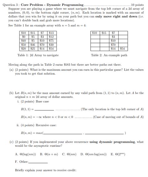 Solved Question 3 Core Problem Dynamic Programming 10