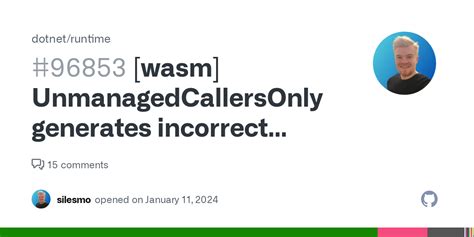 Wasm Unmanagedcallersonly Generates Incorrect Wasm Export Types