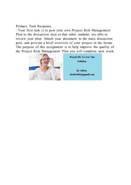 Primary Task Response Your First Task Is To Post Your Own Proje Pdf