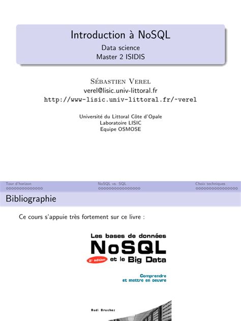 Introduction À Nosql Data Science Master 2 Isidis Cours06 Nosql