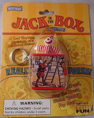 Vintage Basic Fun Jack In The Box Key Chain Miniature Keychain New In