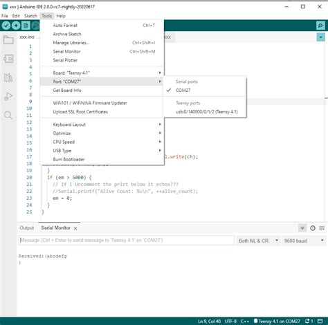Teensy Pluggable Serial Monitor Not Working With `teensy` Protocol Ports · Issue 1774 · Arduino