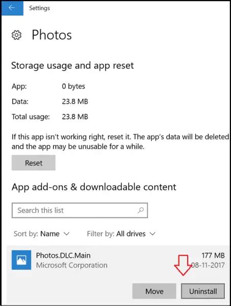 uninstall app addons of microsoft store apps in windows 11