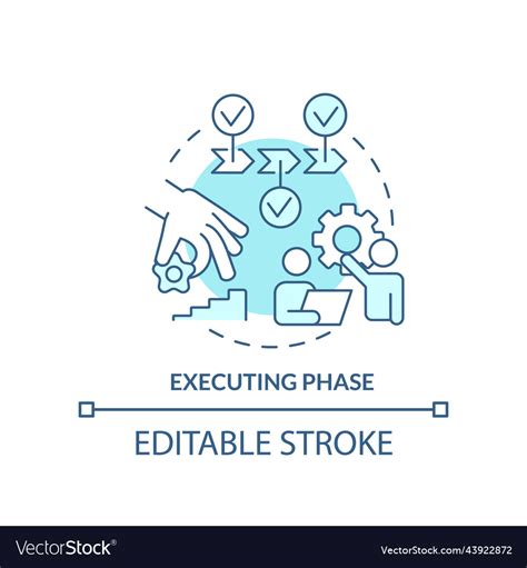 Executing Phase Turquoise Concept Icon Royalty Free Vector