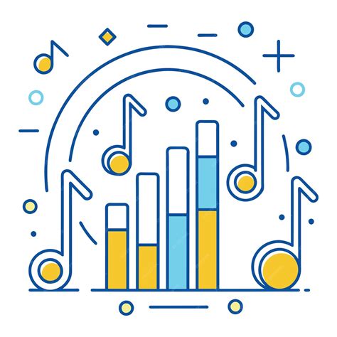 Premium Vector Colorful Music Visuals Outline Music Spectrum Outline