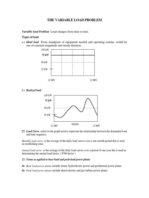 The Variable Load Problem Pdf Power Station Electrical Substation