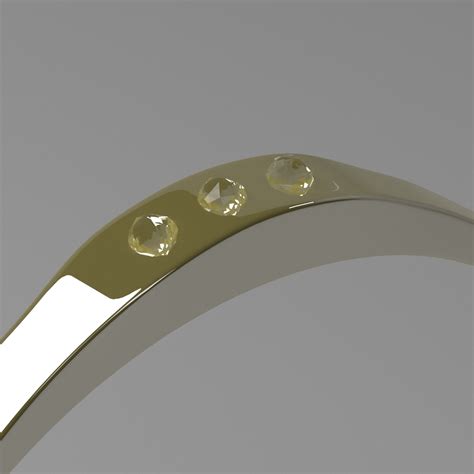 3 개의 다이아몬드가 세팅 된 금반지 3d 모델 5 Max Free3d