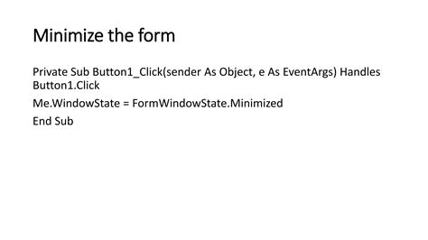 minimize and maximize the form pptx