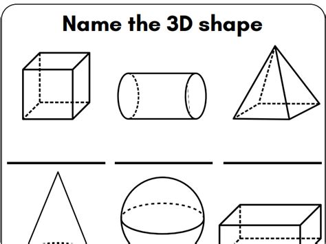 Name The 3d Shape Teaching Resources