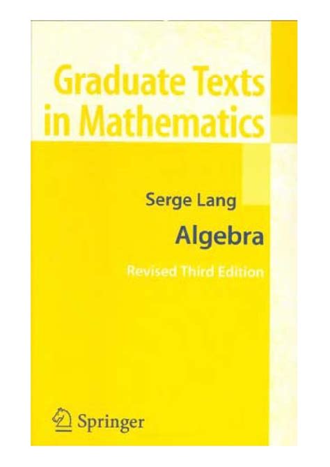 algebra serge lang pdf