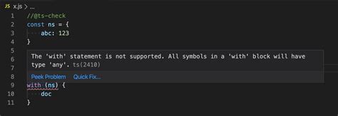 js intellisense not working in with statement · issue 92413