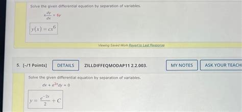 solved solve the given differential equation by separation