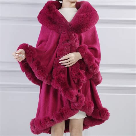 Womens Poncho Cerise Pink Layers
