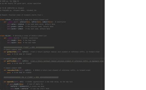 Solved Develop A Doubly Linked List With The Given Python