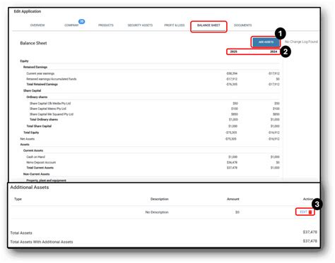 Application Balance Sheet Nimo Support