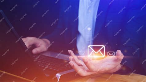 Premium Photo Businessman Holding Checking Email Online With Virtual Interface