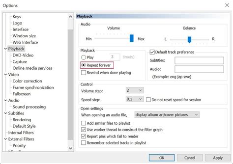 Mpc Be Player And Playback Tab Settings Guide