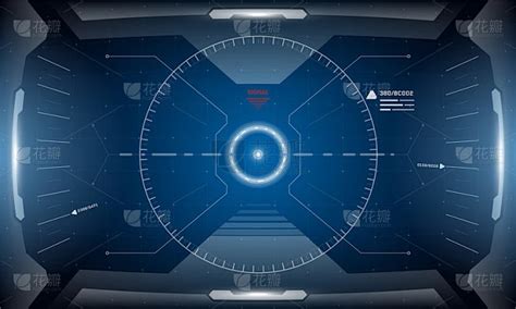 Vr Hud数字未来界面赛博朋克屏幕设计。科幻虚拟现实模拟器技术视图平视显示。高科技数字图形用户界面素材 花瓣网