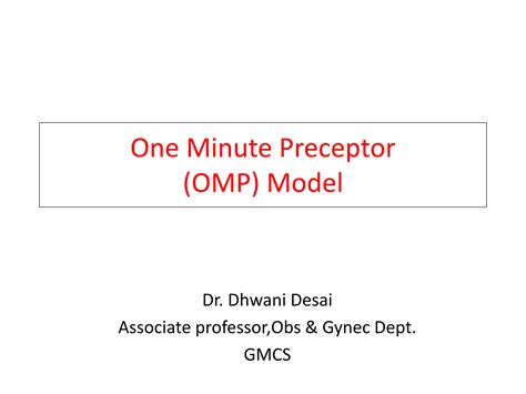 One Minute Preceptor Ppt