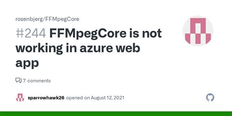 Ffmpegcore Is Not Working In Azure Web App · Issue 244 · Rosenbjergffmpegcore · Github