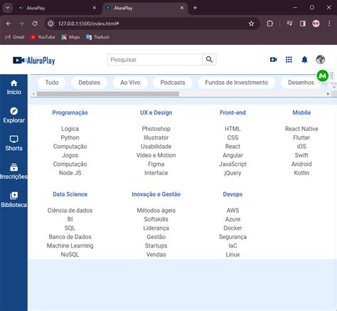 Projeto Desafio Menu Lateral CSS Flexbox E Layouts Responsivos Alura Cursos Online De