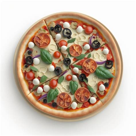 Premium PSD | A pizza with mozzarella and mozzarella cheese on it.