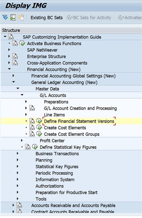 Assign Gl Accounts To Financial Statement Version Sap Community