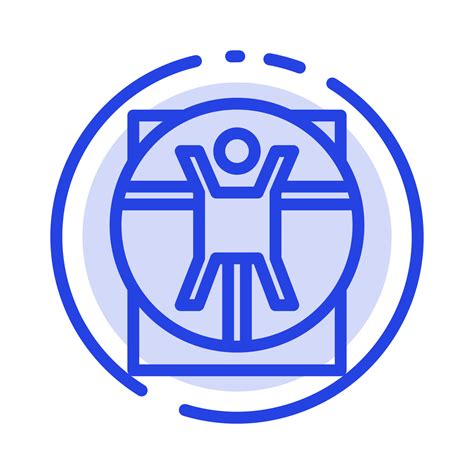 Vitruvian Man Medical Scene Blue Dotted Line Line Icon 14984125 Vector Art At Vecteezy