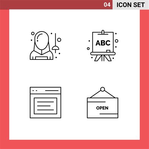 4 Thematic Vector Filledline Flat Colors And Editable Symbols Of Fencing Hero Man Board Message