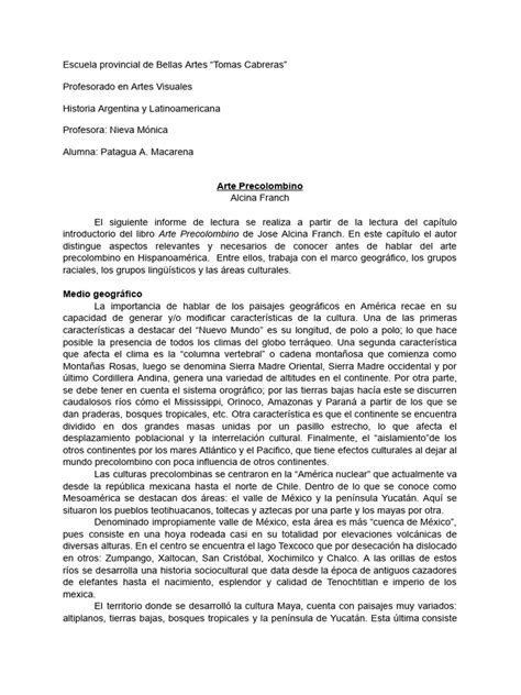 Trabajo PrÁctico N°4 Medio Geográfico áreas Culturales Pdf