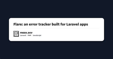 A New Error Tracker Built For Laravel Apps Called Flare Rphp