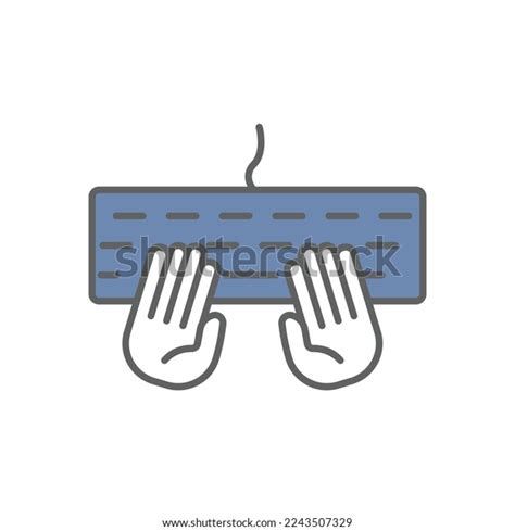 Illustration Icon Above Keyboard Coding Programing Stock Vector