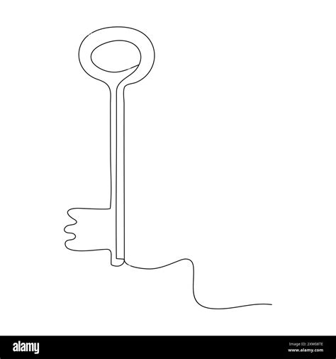 Key Single Line Vector One Continuous Line Drawing Of Key Key Line Icon Stock Vector Image And Art