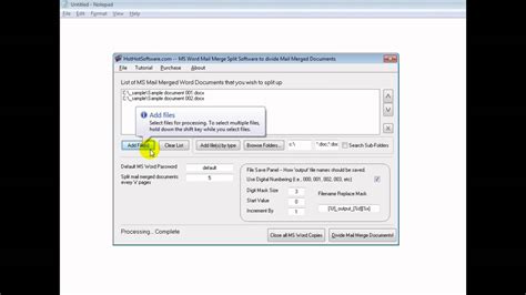 how to ms word mail merge split software to divide mail merged documents youtube