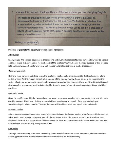 Proposal Esempio Di Proposal Per La Preparazione Allesame C1 Della