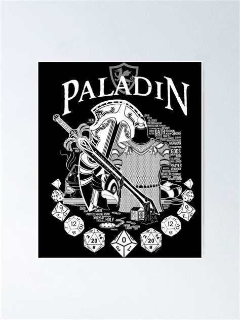 Rpg Class Series Paladin White Text Classic Poster For Sale By