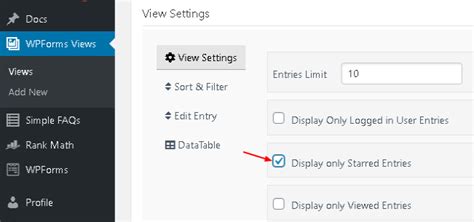 How To Display Only Starred Entries In Frontend WPForms Views