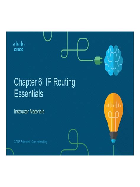 Chapter 6 Ip Routing Essentials Instructor Materials Pdf Routing Router Computing