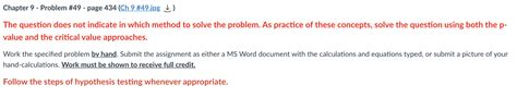Solved Chapter 9 Problem 49 Page 434 Ch 9 49