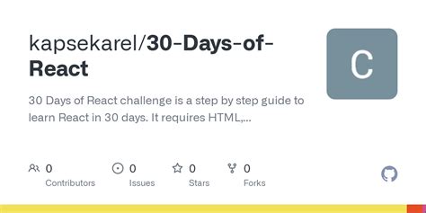 Github Kapsekarel30 Days Of React 30 Days Of React Challenge Is A
