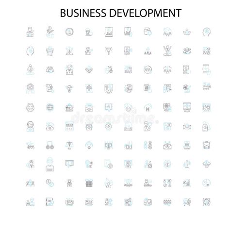 Business And Development Icons Signs Outline Symbols Concept Linear