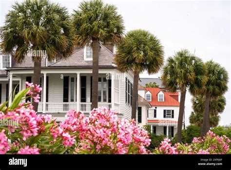 Historic Homes Along The Battery In Charleston South Carolina Usa