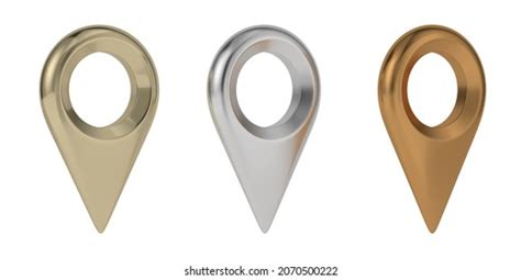 Shiny Golden Realistic Map Pins Set Stock Illustration Shutterstock