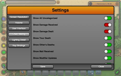 Chat Filter Settings Window Image Lugdunon Indiedb