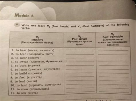 Write And Learn V Past Simple And V Past Participle Of The Following Verbs V V