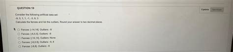 Solved Question 19 Consider The Following Artificial Data
