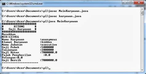 Program Menghitung Gaji Karyawan Virtual Site Inc