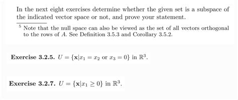 Solved In The Next Eight Exercises Determine Whether The Chegg Com